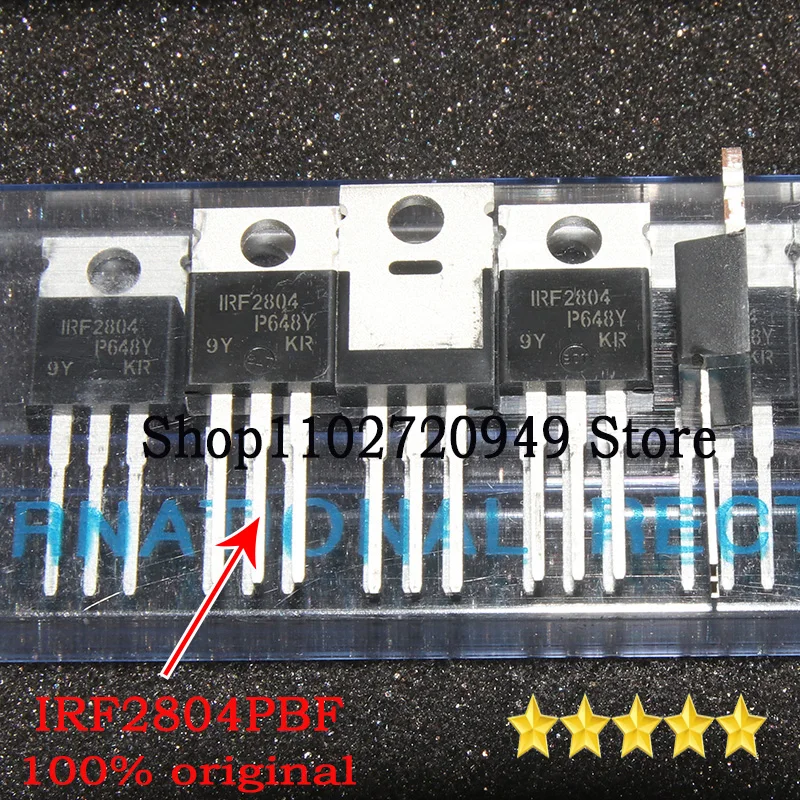 Efeito de campo Transistor, IRF2804PBF, IRF2804, TO-220, N-canal, 40V, 75A, 100% novo, original ...