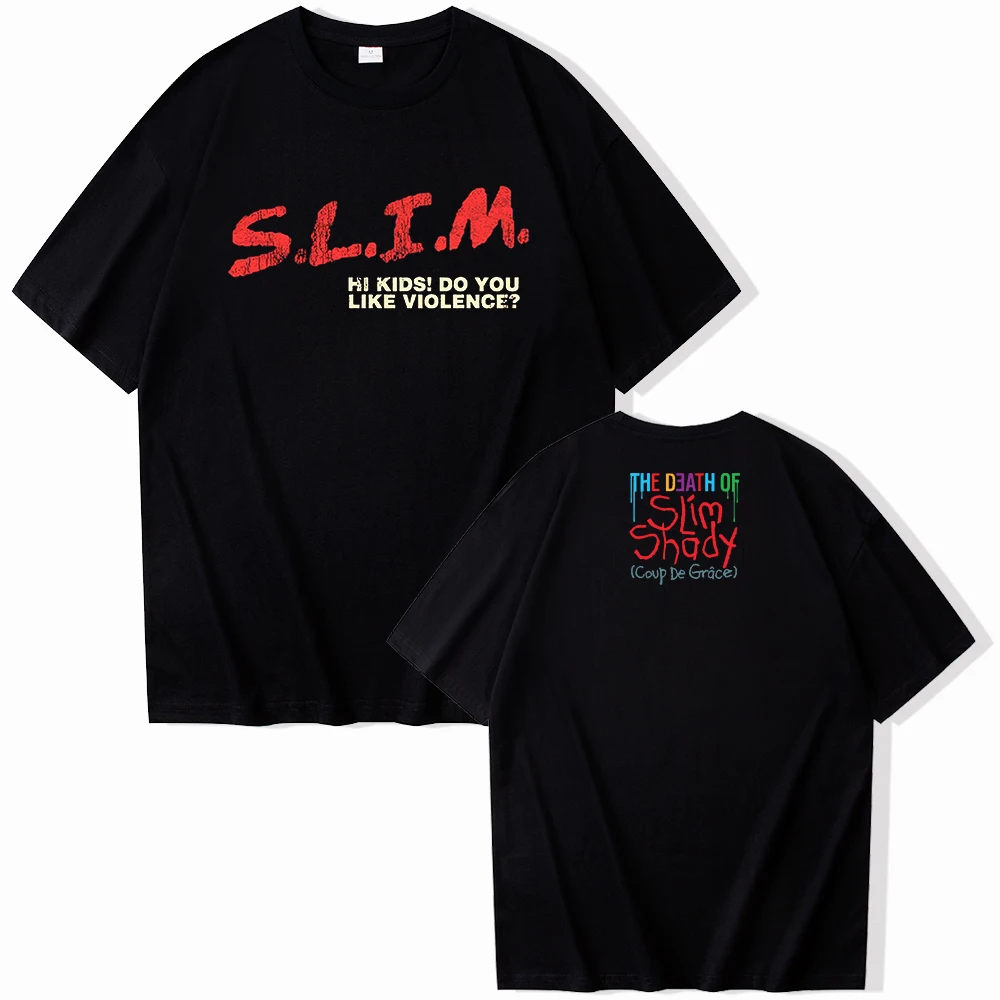 Eminem-The-Death-Of-Slim-Shady-T-shirt-O-Neck-Short-Sleeve-Shirts-Fans ...