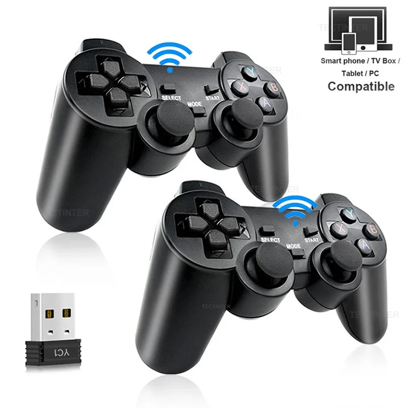 2-PCS-2-4G-Wireless-Gamepad-No-Delay-PC-Game-Controller-USB-Joystick ...
