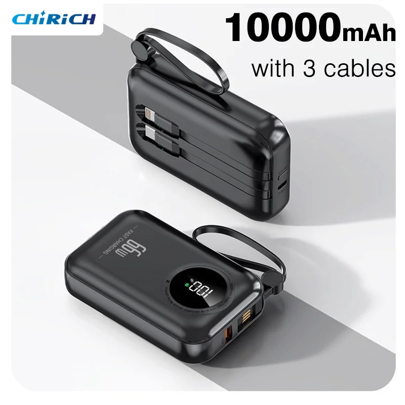 10000mAh-Portable-Mini-Power-Bank-Built-in-Cable-USB-C-External-Spare ...