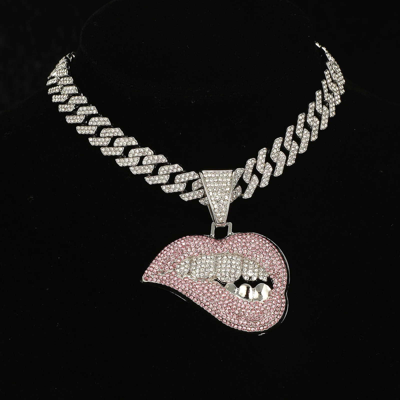 HIP-HOP-AAA-Rhinestone-Iced-Out-Sexy-Biting-Lips-Pendant-With-Cuban ...
