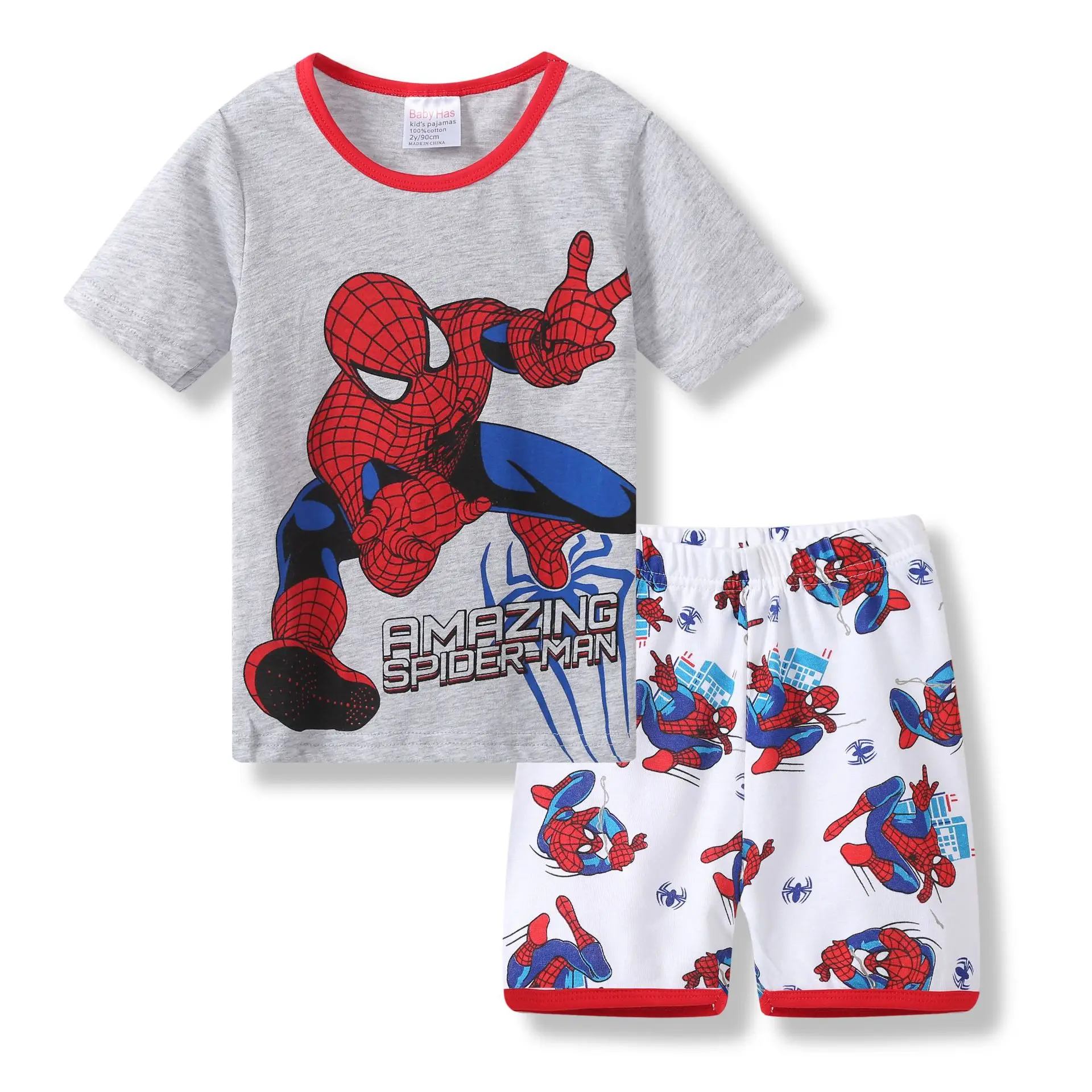 New-Kids-Pyjamas-Spider-Cartoon-Boys-Girl-Children-Sleepwear-Baby-Set ...