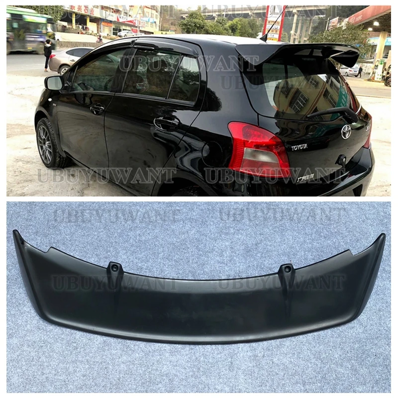 For Toyota Yaris Spoiler ABS Material Car Rear Wing Primer Color Rear ...