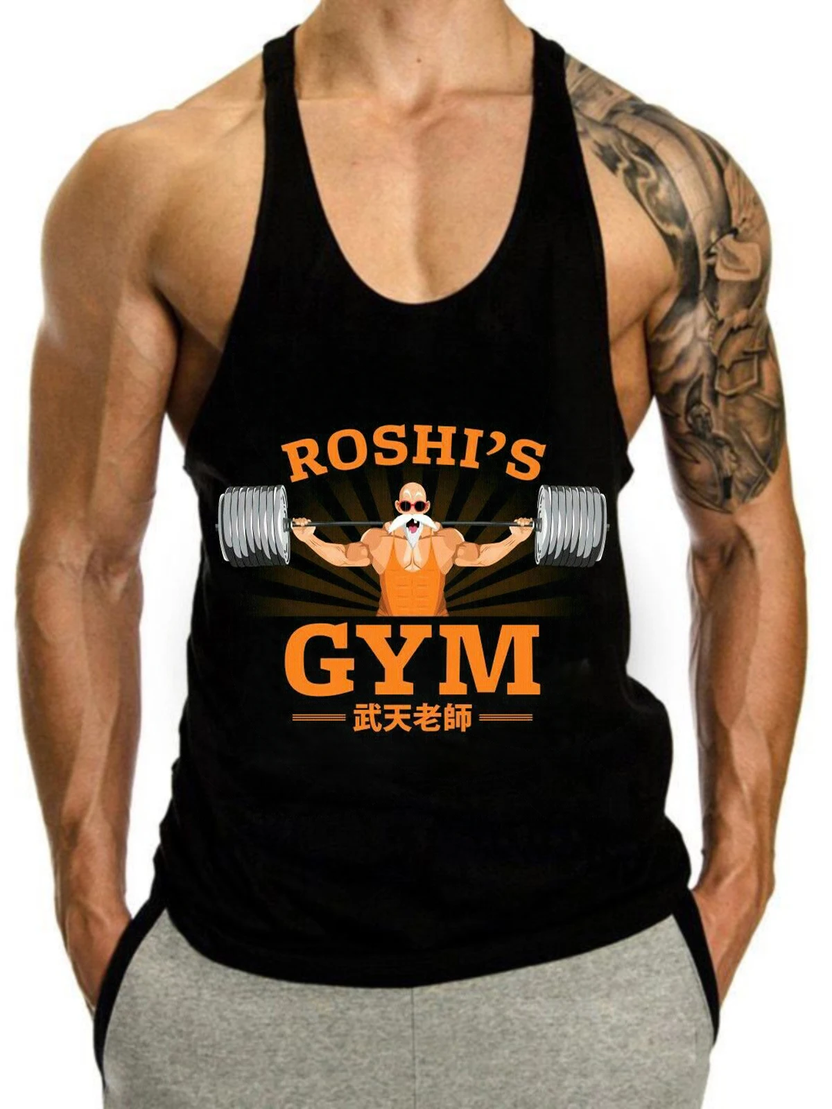 Master Roshi Men's Tank Top Cotton Vest Japanese Anime Dragon Ball ...