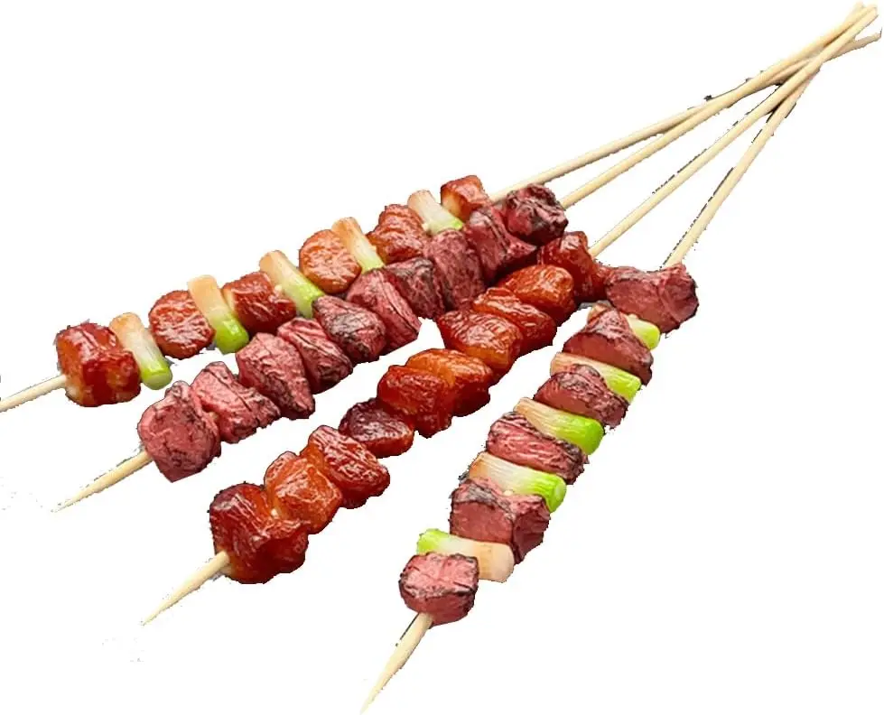4Pcs Artificial Barbecue Fake BBQ Kabob Skewers Food Model Realistic ...