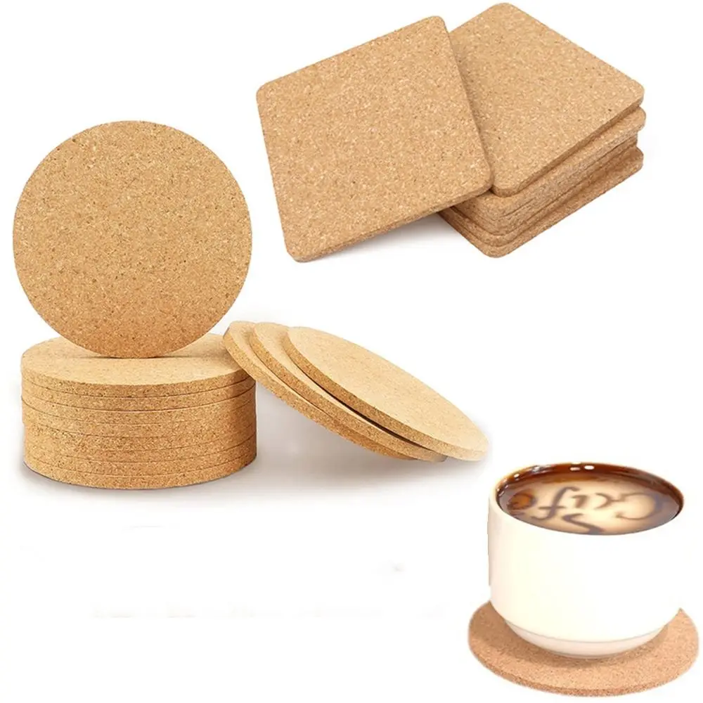 Cork-Coaster-Anti-Slip-Square-Circular-Water-Cup-Mat-Wooden-Heat ...