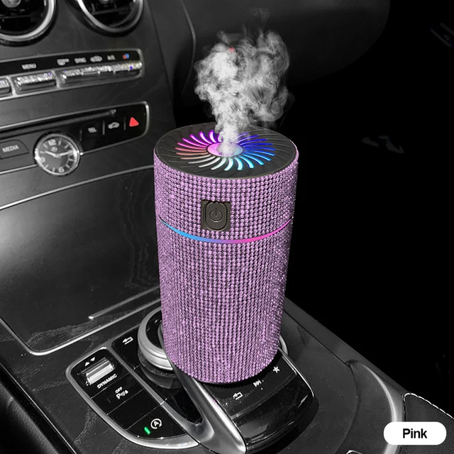 Luxury Diamond Car Diffuser Humidifier with LED Light Auto Air Purifier ...