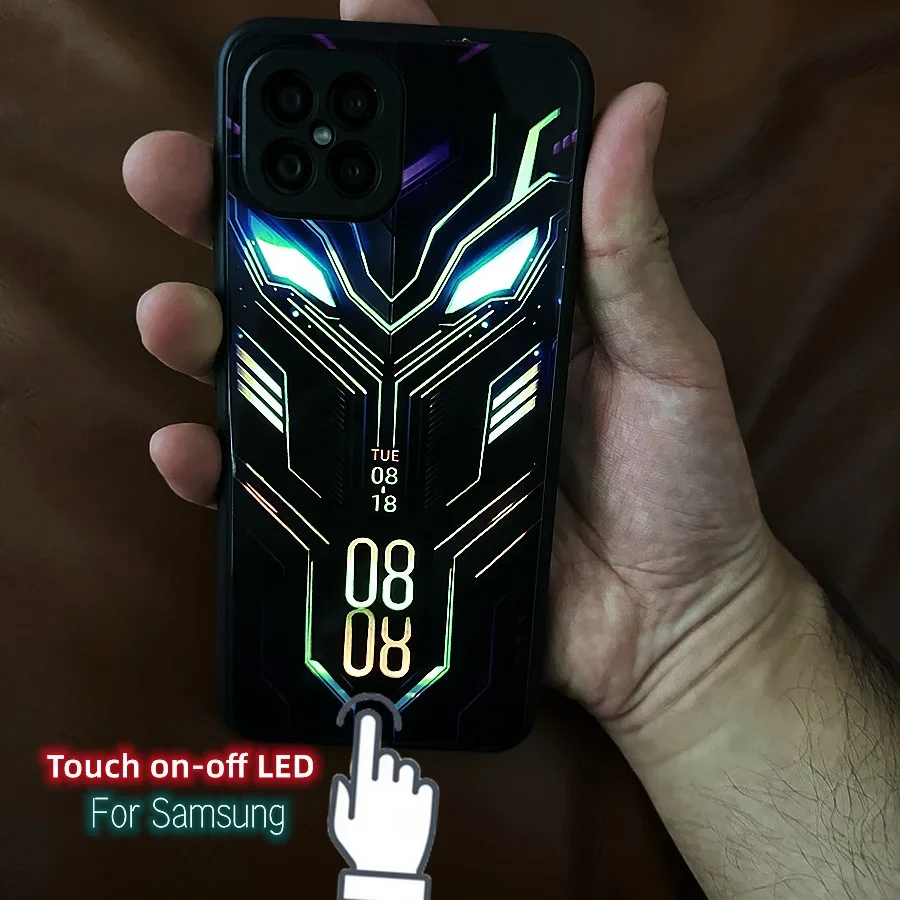 Upgrade-Touch-Button-Led-Light-Phone-Case-For-Samsung-S23-S21-S22-Plus ...
