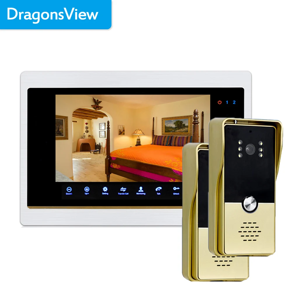Dragonsview 4 Wire Video Door Phone Indoor 7inch Monitor Intercom ...