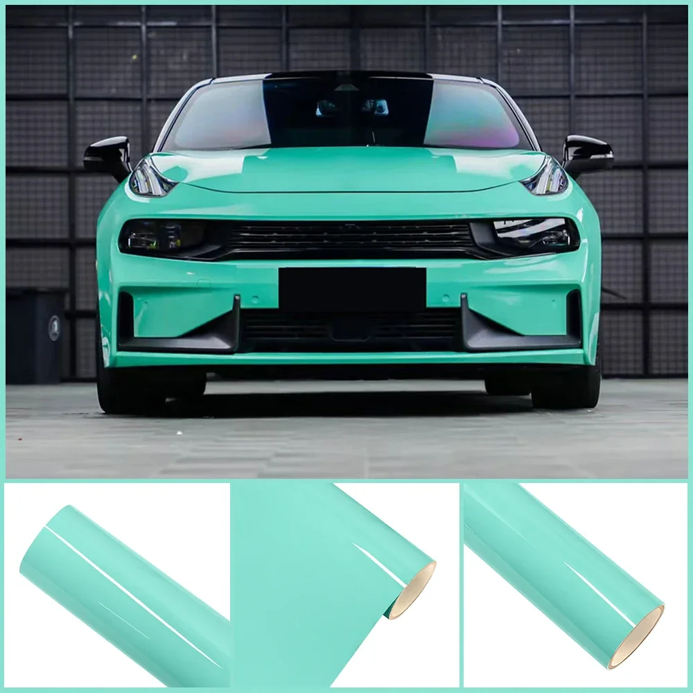 Premium Ultra Gloss Mint Green Wrap PET DIY Vinyl Film Car Whole Body ...