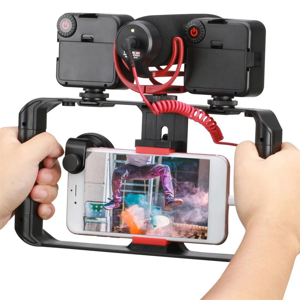 Handheld-Smartphone-Video-Stabilizer-Phones-Rig-with-3-Shoe-Mounts ...