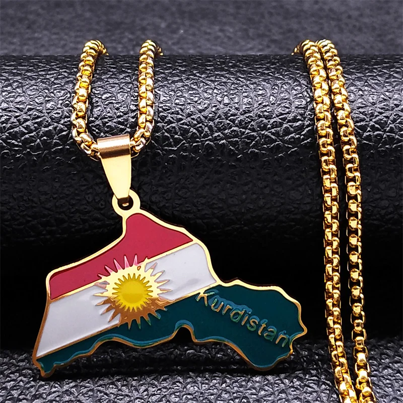 Kurdistan-Regio-Kaart-Ketting-Voor-Vrouwen-Mannen-Kettingen-Rvs ...