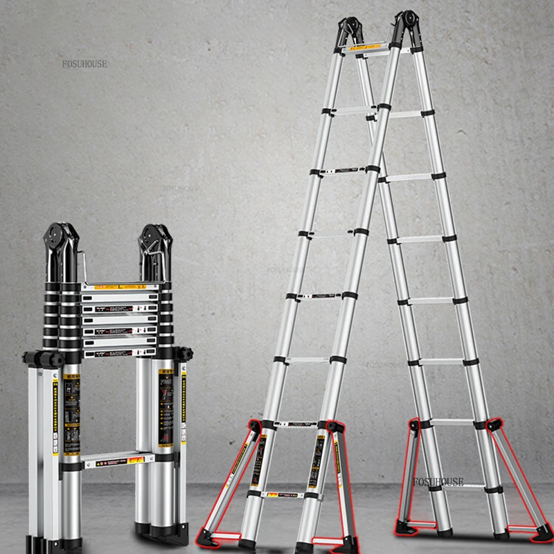 Escaleras-telesc-picas-estables-escalera-port-til-plegable-de-lujo-para ...