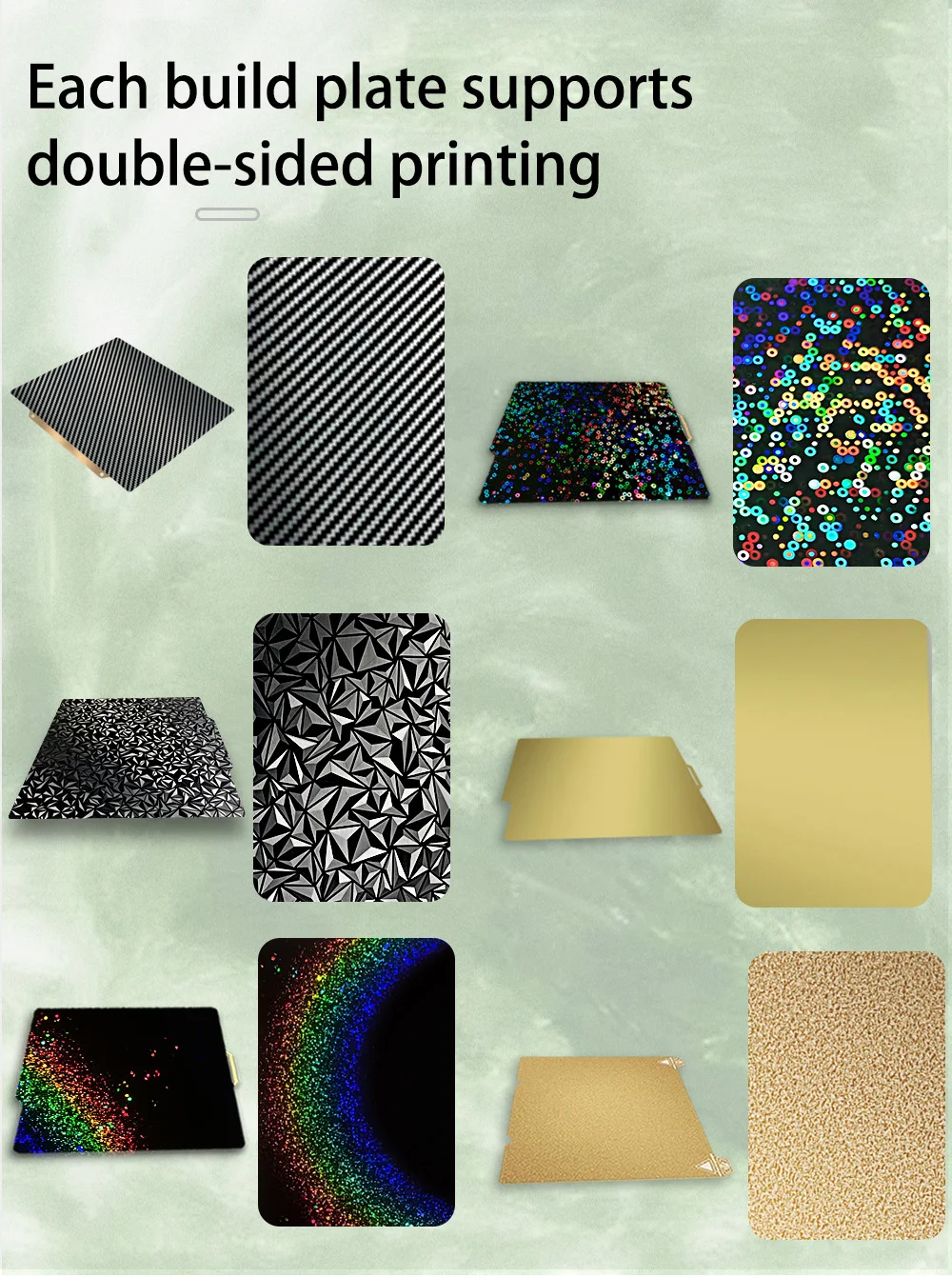 Pièce imprimante,Feuille de Pey holographique pour laboratoire Bambu ...