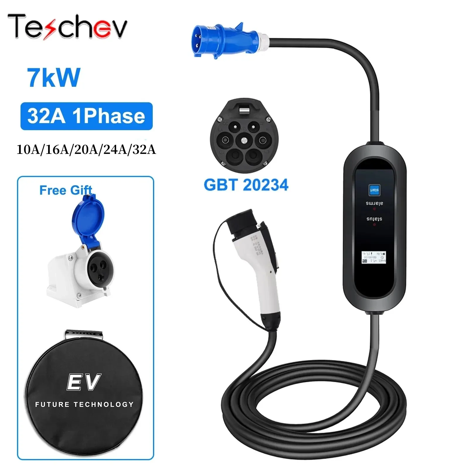 Teschev-32A-GBT-EV-Charger-Level2-Proable-Car-Charger-GBT-and-CEE-Plug ...