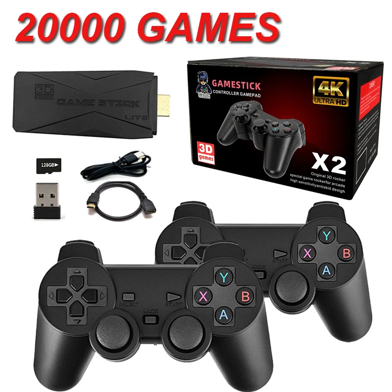 Consola de videojuegos Retro 4K M8, 128GB, 20000 juegos, mando inalámbrico doble de 2,4G para ...