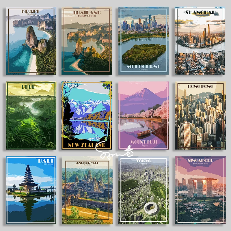 Asia-Travel-Posters-Canvas-Vintage-Travel-Wall-Art-Prints-Thailand ...