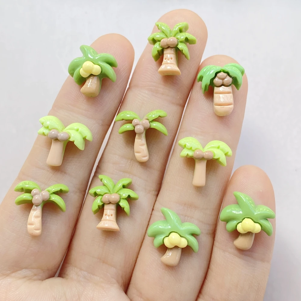 20Pcs-Cute-Cartoon-Coconut-Drink-Coconut-tree-Nail-Art-Resin-Designer ...