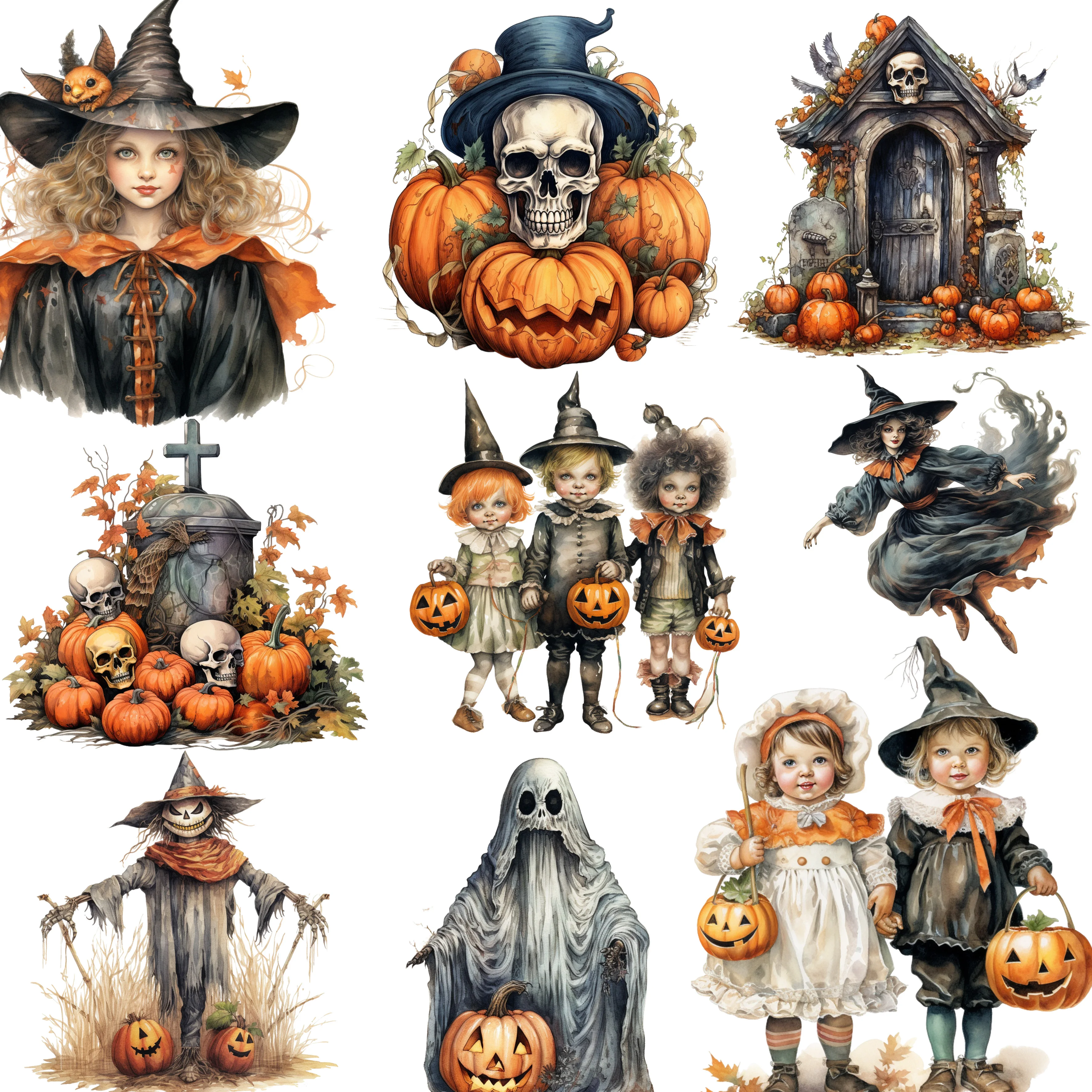 Halloween Pumpkin Witch Stickers Crafts And Scrapbooking stickers kids ...