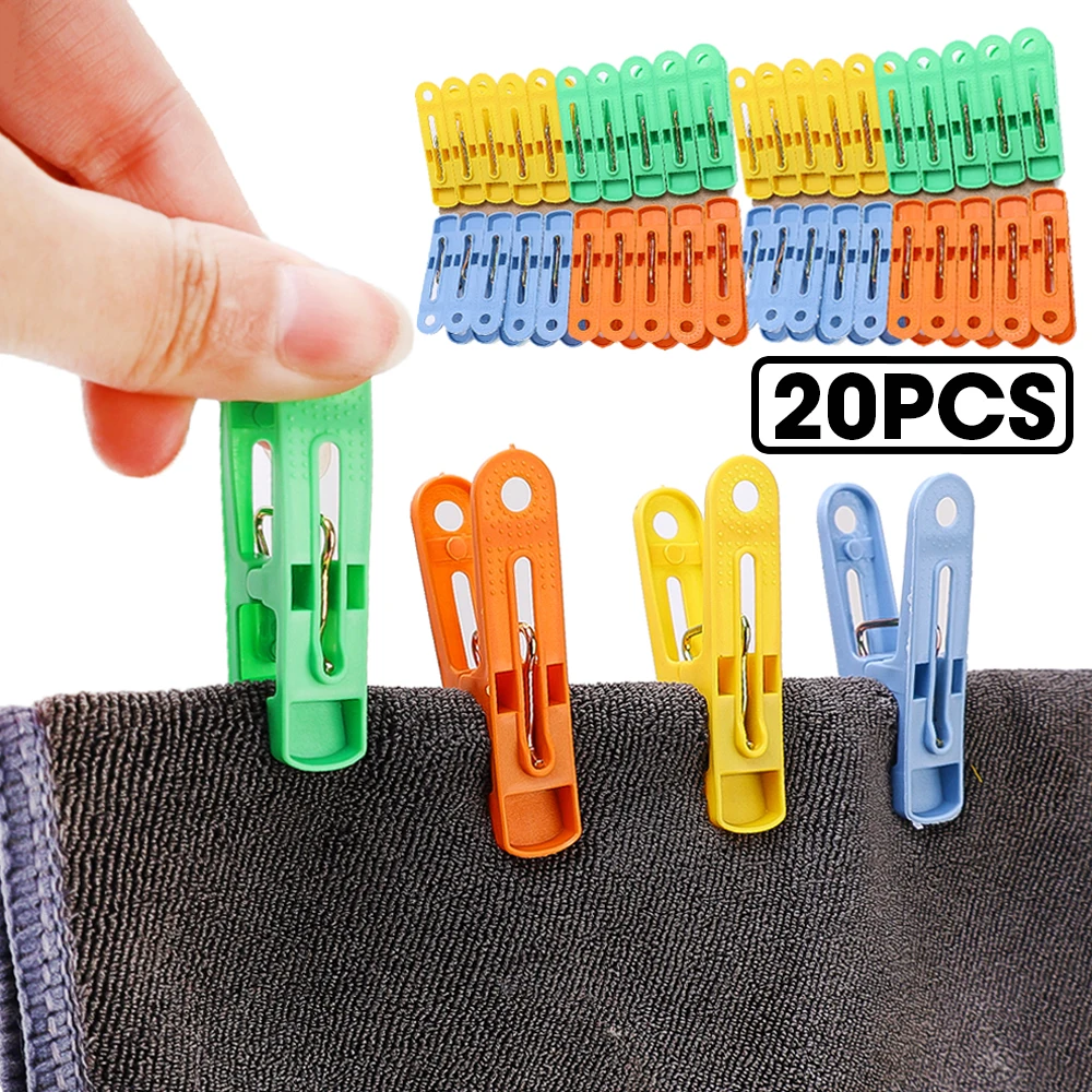 20pcs-Plastic-Clothes-Pegs-Laundry-Clothespins-Rack-Hanging-Pegs-Clips ...