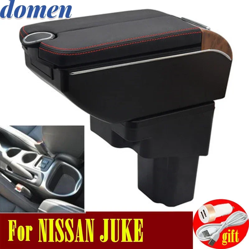 For-NISSAN-JUKE-armrest-box-Double-doors-open-7USB-Centre-Console ...