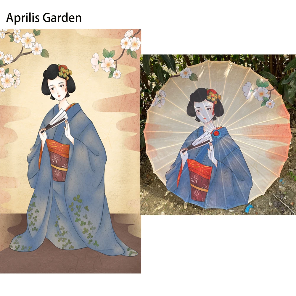 Custom-Handmade-Chinese-Silk-Cloth-Umbrella-UV-Sun-Vintage-Cosplay-Prop ...