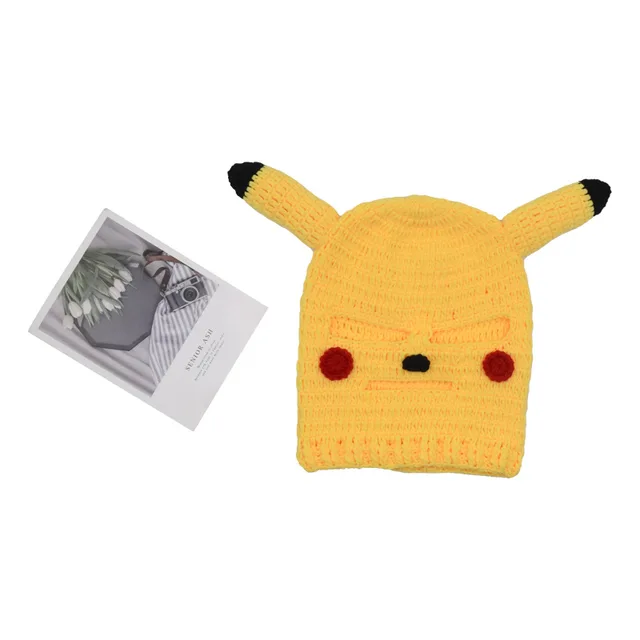 Pokemon Pikachu Knitted Hat Balaclava Winter Funny Beanie Skull Hat ...