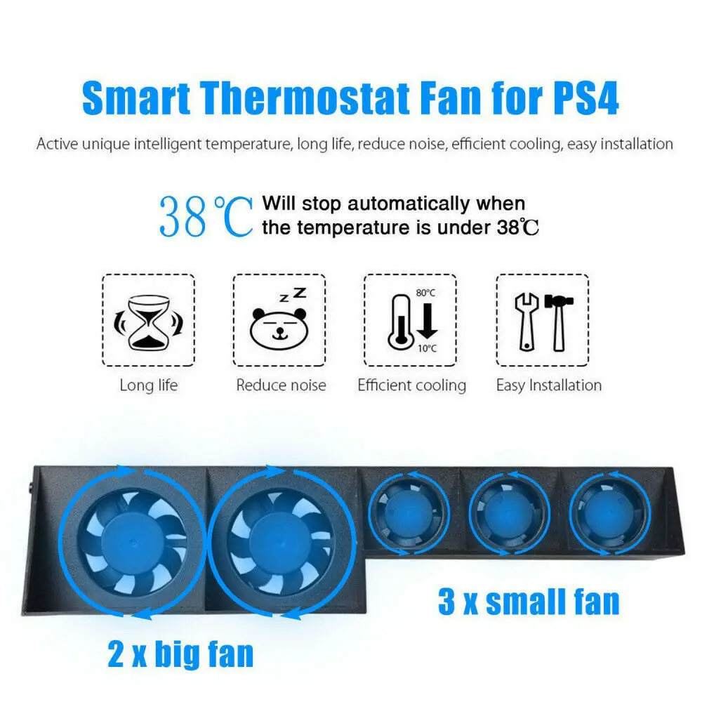 Cooler-For-Sony-PS4-Pro-Slim-Playstation-Play-Station-PS-4-DC-5V ...