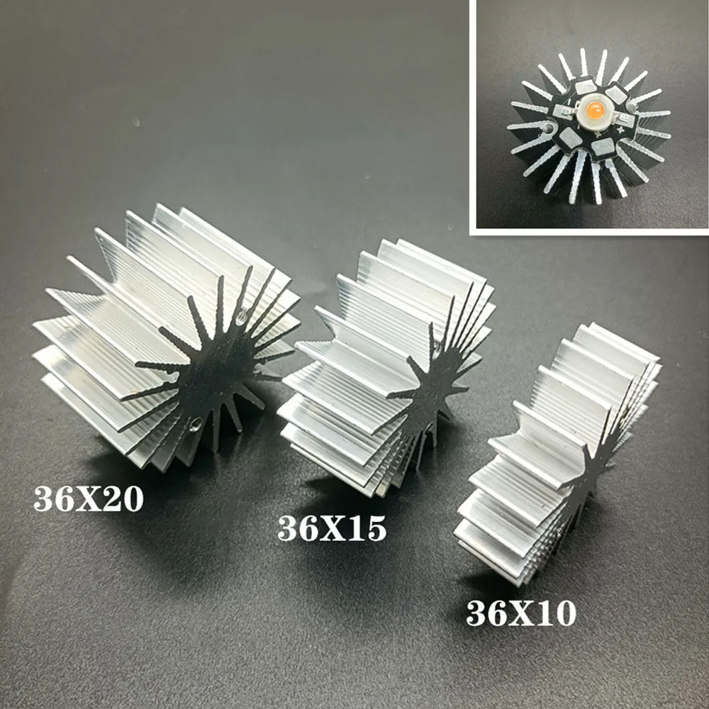 3W LED 36X10X15X20 Aluminum Heat Sink Suitable For High Power COB Panel ...