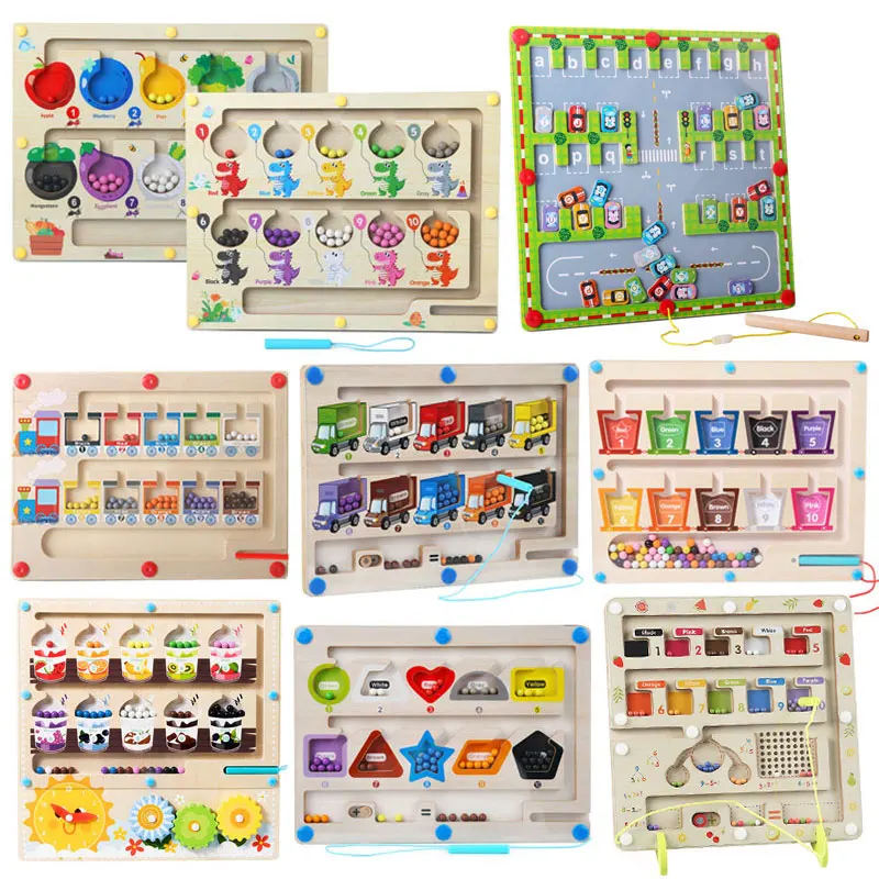 Children-Magnetic-Maze-Board-Sorting-Game-Montessori-Color-Matching ...