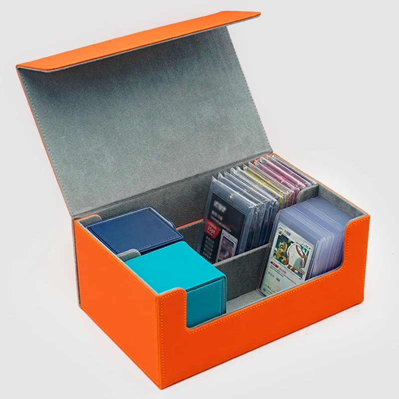 Leather-magnetic-card-holder-storage-box-TopLoaders-storage-box-Can ...