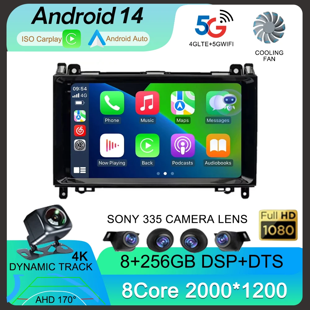 2K-QLED-NEW-Android14Car-Radio-Stereo-For-Mercedes-Benz-B200-A-B-Class ...