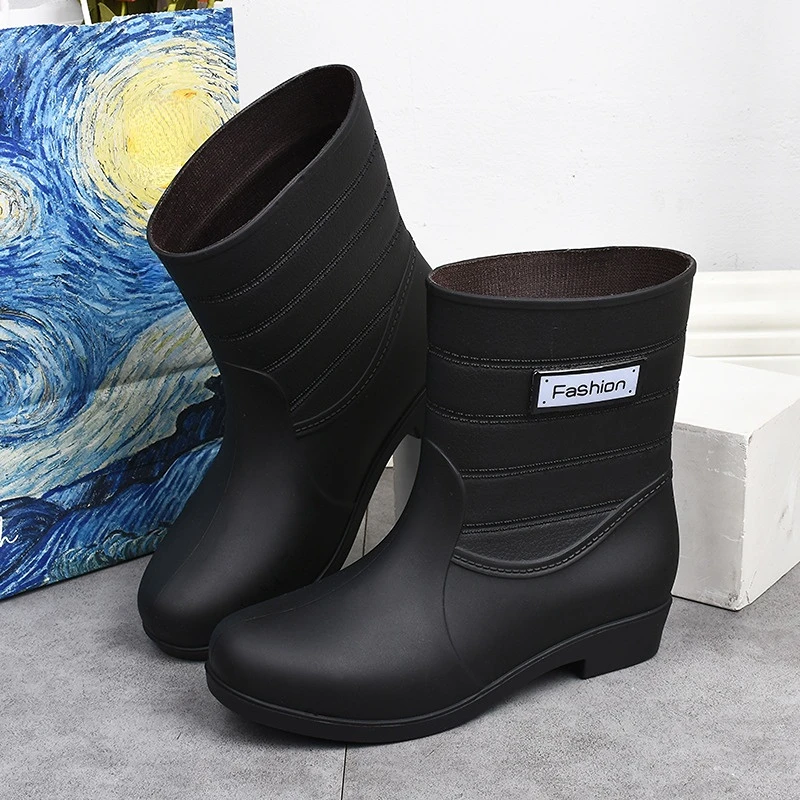 Rubber Boots for Women Rain Shoes Comfort Slip-on Waterproof Galoshes ...
