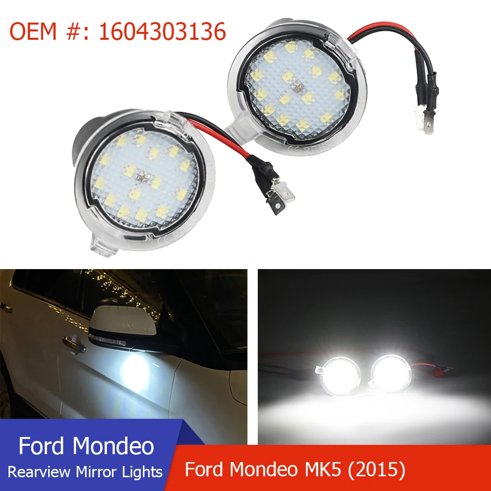 2pcs Car Rearview Mirror Lights For Ford Mondeo MK5 Edge Fusion ...
