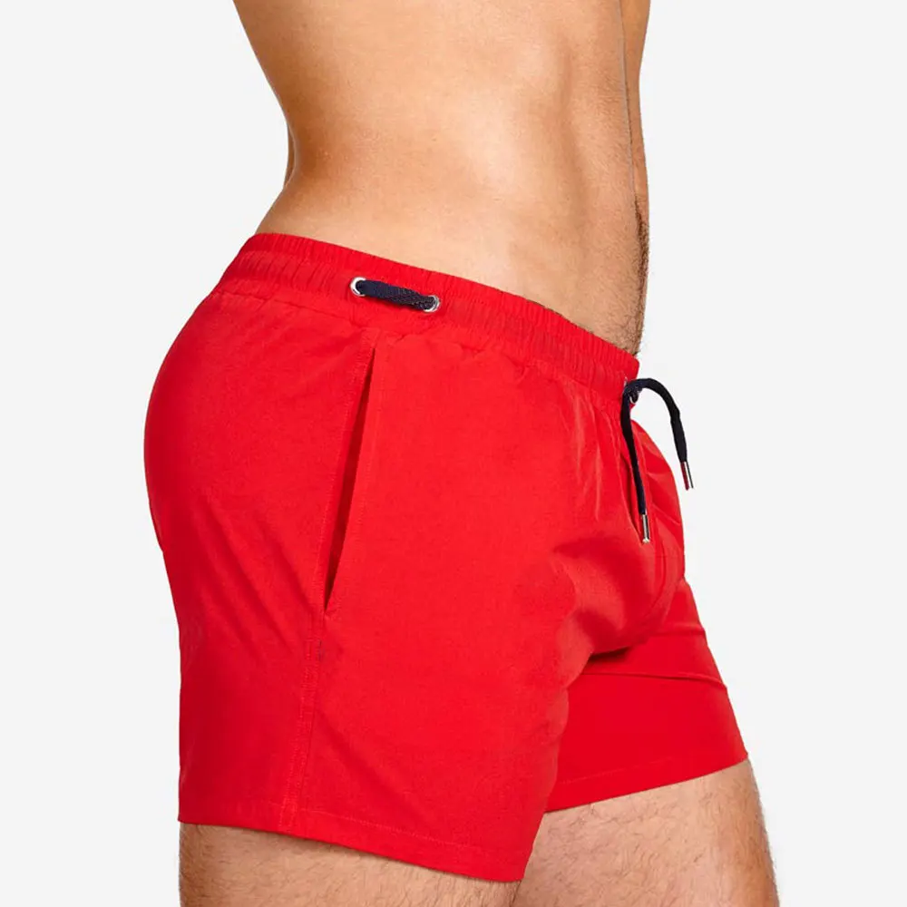 Men's Tight Short Swimwear Swim Trunks Quick Dry Solid Board Shorts ...