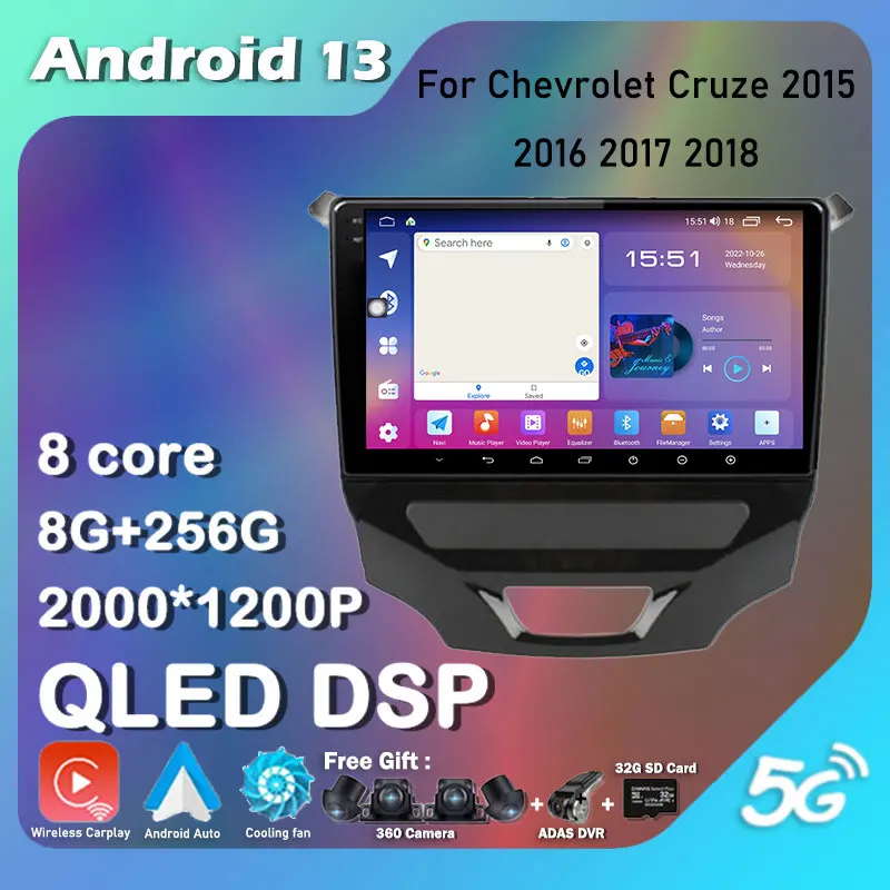 QLED-Android13-For-Chevrolet-Cruze-2015-2016-2017-2018-Multimedia ...