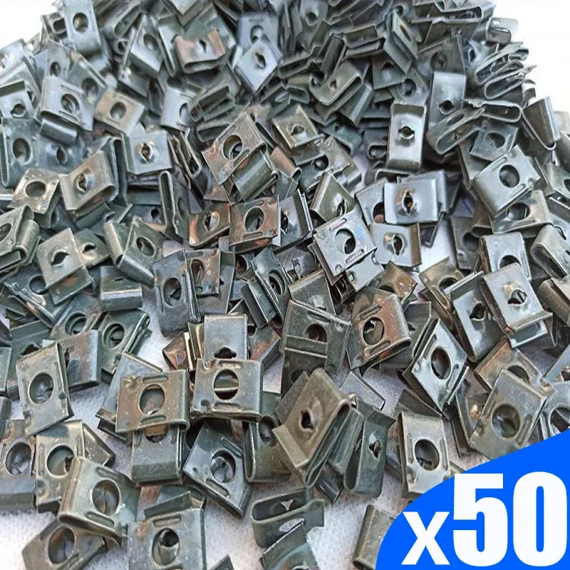 50PCS-Car-Motorcycles-Metal-Screw-Fastener-Clips-U-Type-Clip-with-Screw ...