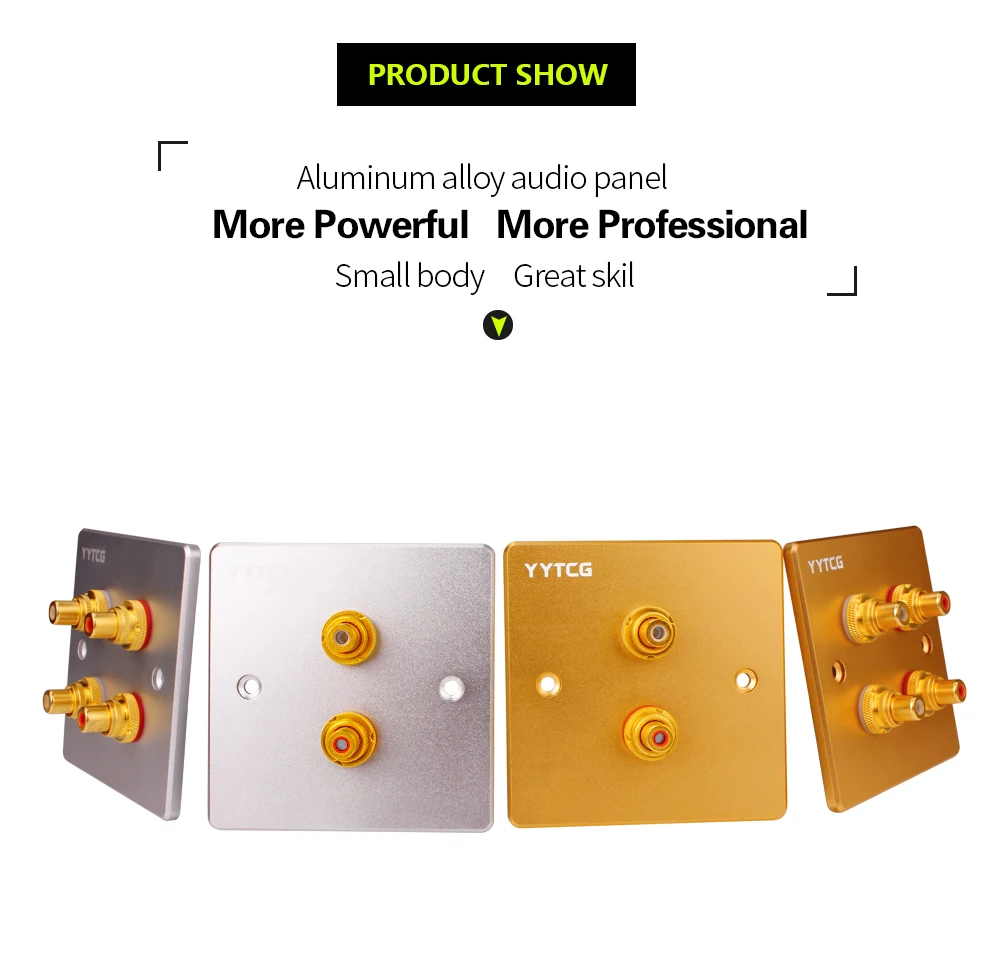 Panneau audio RCA femelle plaqué or,plaque de borne de haut-parleur ...