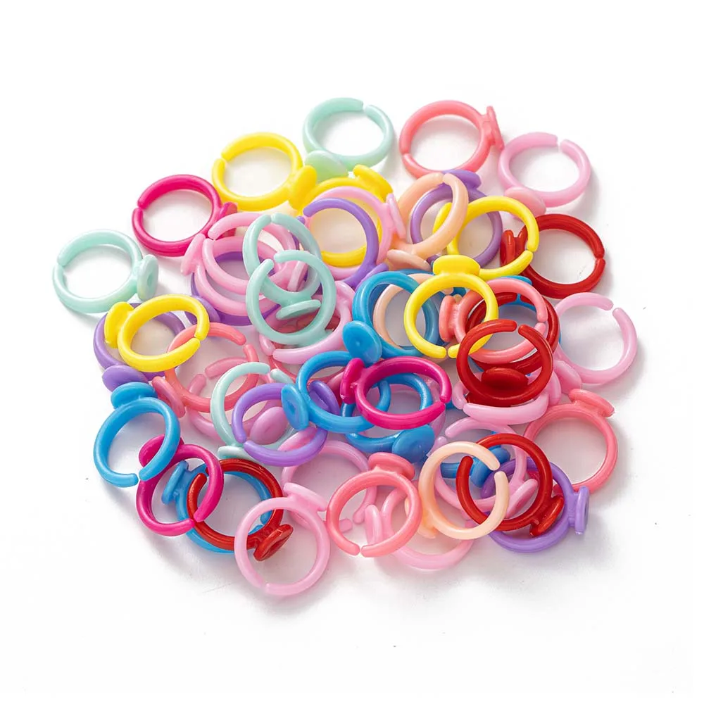 100pcs-Clear-Plastic-Adjustable-Rings-Base-for-Small-Baby-Child-Kids ...