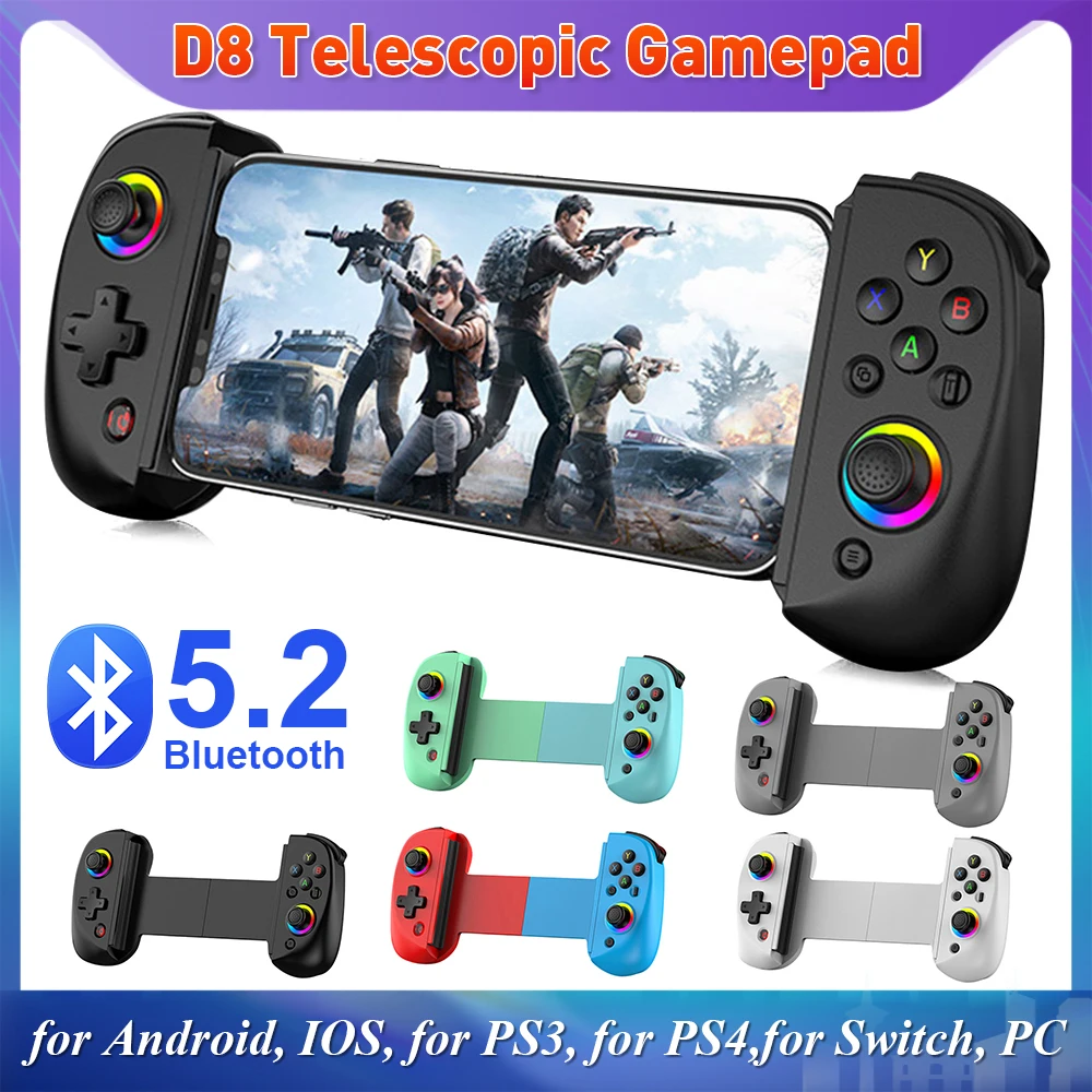 D8-Telescopic-Mobile-Gaming-Controller-RGB-Light-Mobile-Phone-Gamepad ...