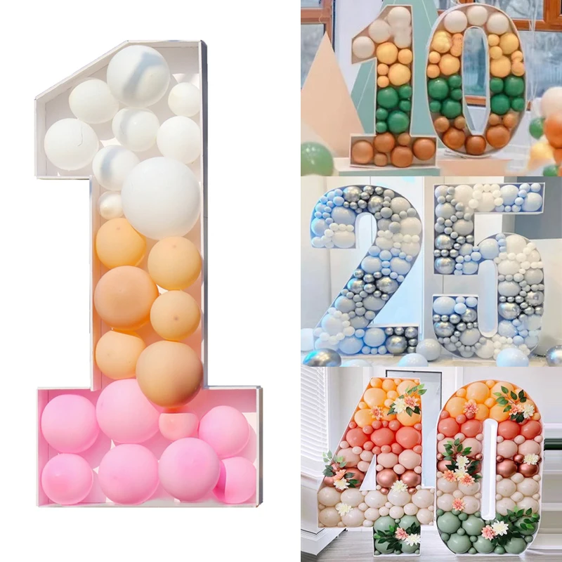 73/93cm Giant Number Birthday Filling Box Balloon 1st Birthday Party ...