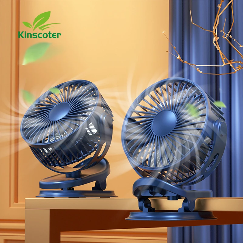 Kinscoter Mini USB Fan Rechargeable Battery Fan with Timer Strong Wind ...