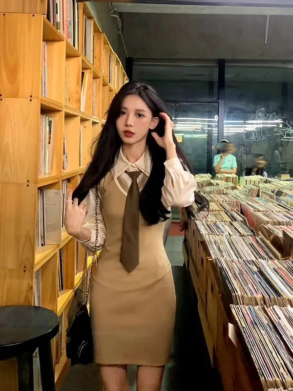 2023 가을 개량 JK 유니폼 일본 한국 스타일 소녀 섹시 캐주얼 데일리 웨어, 한국 대학 스타일 긴팔 JK 유니폼 a697| | - AliExpress