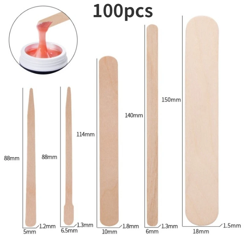 100-Pieces-Disposable-Wood-Stick-Beauty-Spatulas-Log-Hair-Removal-Wax ...
