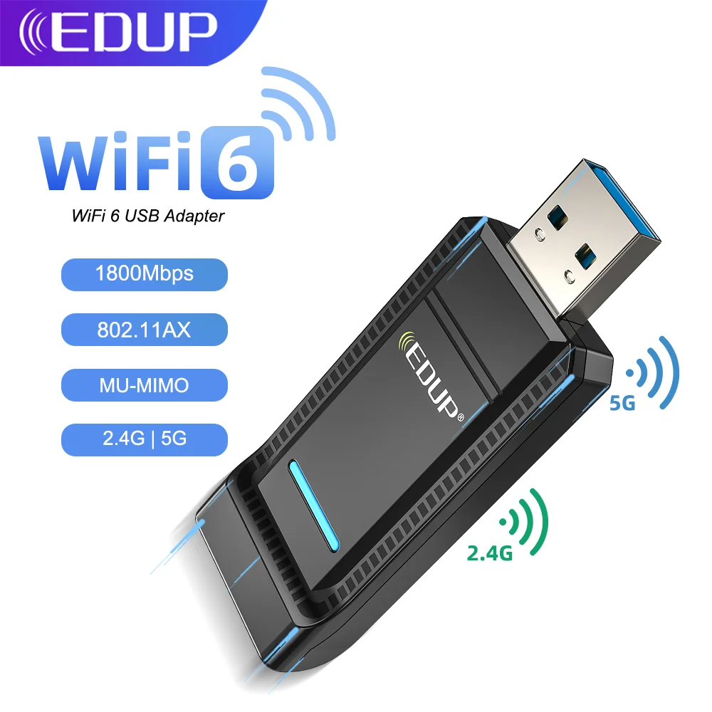 Edup Usb Wifi Adapter Wifi 6 Ax1800 Usb3.0 Dual Band Wireless Wi-fi Dongle Usb 3.0 Network Card ...