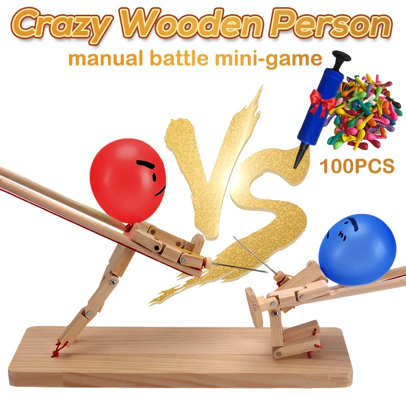 Balloon-Bamboo-Man-Battle-Handmade-Wooden-Fighting-Fencing-Puppets ...