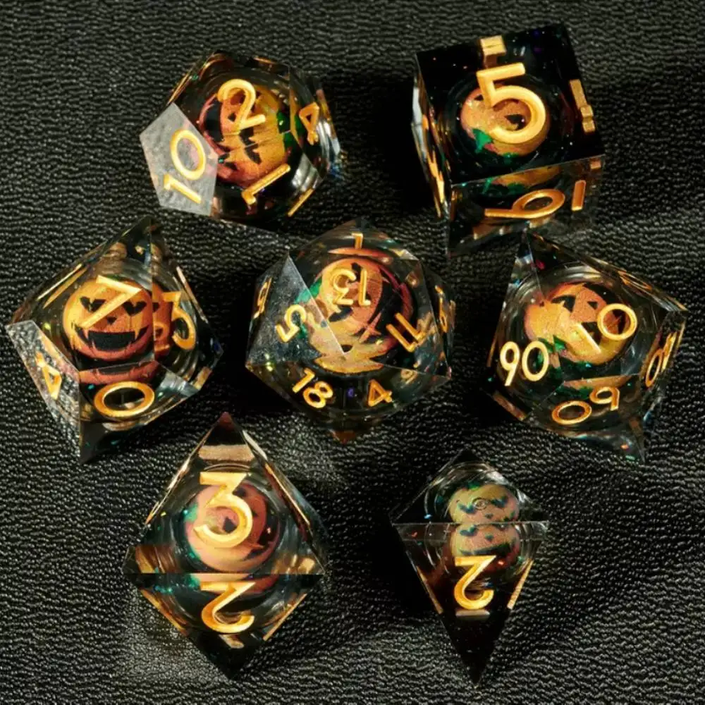Halloween-Dice-Set-Pumpkin-Dice-DND-Resin-Dice-for-Role-Playing-games ...