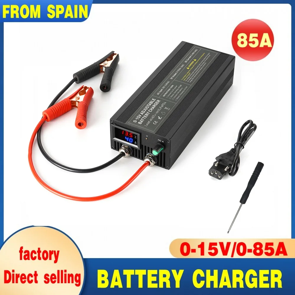 고속 배터리 충전기, 전원 공급 장치, 리튬 배터리, 100V 240V, 12.6V, 14.6V, 조절 가능한 전류, 12V, 100A, 60A, 85A ...