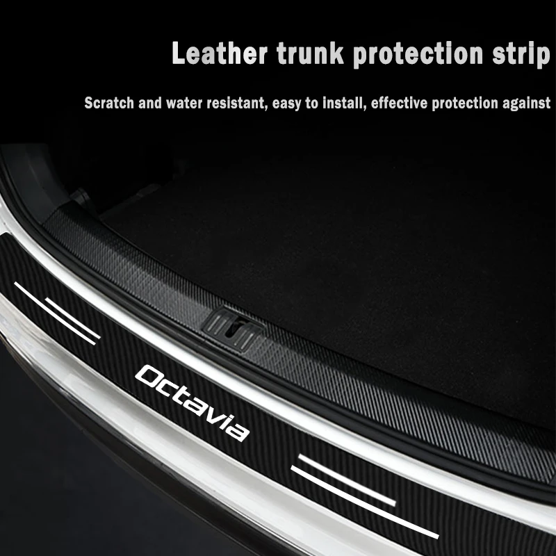 Carbon Fiber Car Rear Trunk Bumper Guard Anti Scratch Protector ...