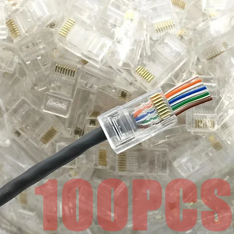 Conectores-de-red-RJ45-conectores-de-cristal-8-pines-RJ-45-Ethernet ...